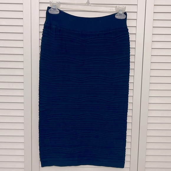 Skirts | Trinity Tribe Women Medium Navy High Waist Ruched Form Fitting ...